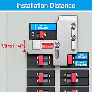 ACANORA Generator Interlock Kit for Murray or Siemens 150 and 200 Amp Panels, 7/8 to 1 1/4 Inches Spacing, Brushed Nickel