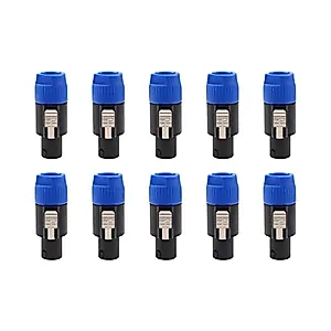 10PCS Speakon 2 Pin Male Plug Compatible Audio Cable Connectors 2 Pole NL2 Compatible with Speaker/Amplifier