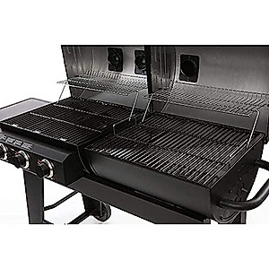 Hongso Grill Grates, Heat Plates, Heat Plate Brackets & Burner Hanger Brackets (Mounting Screws Included) Bundle for Chargriller 5650, Chargriller 5050 Duo, Chargriller 3001 Grills