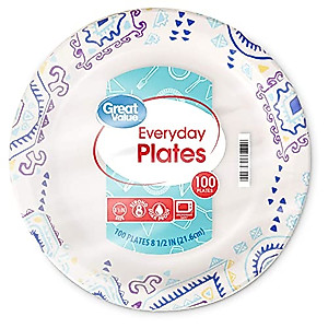 Great Value 8 5/8" Heavy Duty Premium Party Paper Plates, 200 ct