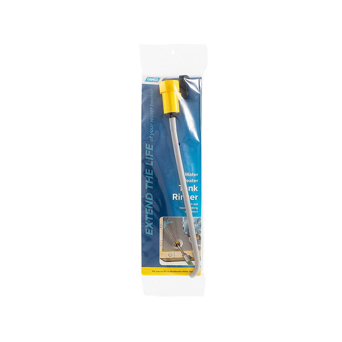 Camco Camper/RV Water Heater Tank Rinser | Improves Water Heater Function by Flushing Out Sediment | Easily Attaches to Standard Garden Hose & Features Convenient Shutoff Valve (11691)