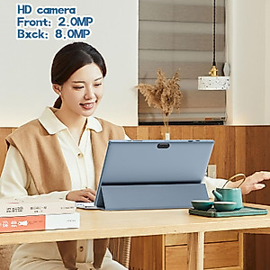 Tablet 2 in 1 Tablets 10 inch Android 12 Tablet Set with Keyboard Case Mouse Stylus Film, 4GB+64GB Tablets 10.1" Tab 1280*800 HD Touch Screen, 8MP Dual Camera Games Wi-Fi Bluetooth Tableta PC Blue.