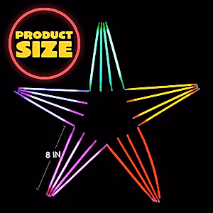 JOYIN 100 Pcs Glow Sticks Bulk 8" Glowsticks, Glow Stick Bracelets Necklaces, Glow in the Dark Party Favors, Easter, Christmas, Halloween Party Supplies Pack, Football Party Supplies