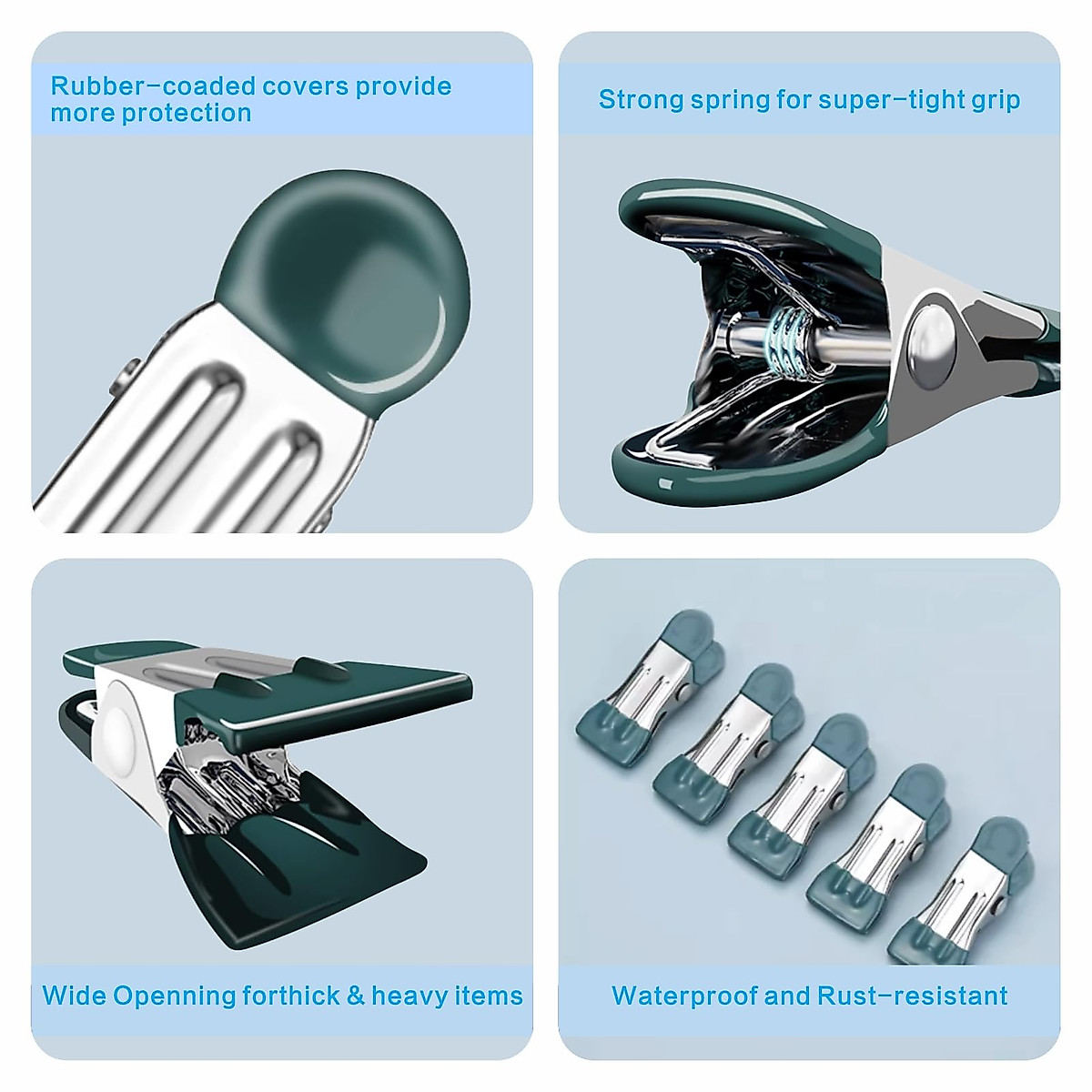 Clothes Pins, 24Pcs Chip Clips, 8 Mix Colors Clothespins, Bag Clips, Paper Clips, Mini Clothes Pins for Photo, Chip Clips Bag Clips Food Clips, Heavy Duty Metal Food Clips for Food, Kitchen Clips