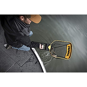 Frabill Trophy Haul Bearclaw 1418 Fishing Net, One Hand Designed Landing Net with built in Light, Black and Gold (FRBNX14L)