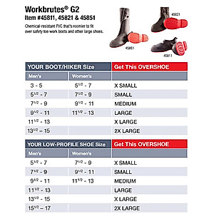 TINGLEY - 45851.XL Tingley-45851 Workbrutes G2 - PVC Overshoe - 17" Ht. - Black Upper - Red Sole - Cleated Outsole