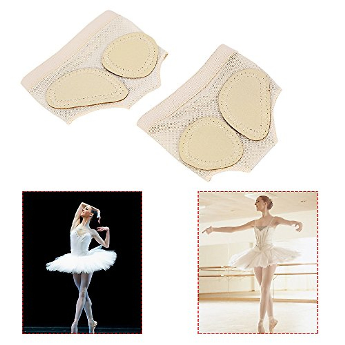 Dance Paws Pad, Foot Undies Thongs Half Sole Dance Shoes Lyrical Bare Foot Thong Ballet Shoes for Womens Girls