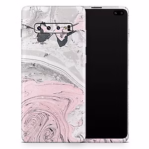 DesignSkinz Mixtured Pink and Gray Textured Marble Protective Vinyl Decal Wrap Skin Cover Compatible with The Samsung Galaxy S20 (Screen Trim & Back Glass Skin)