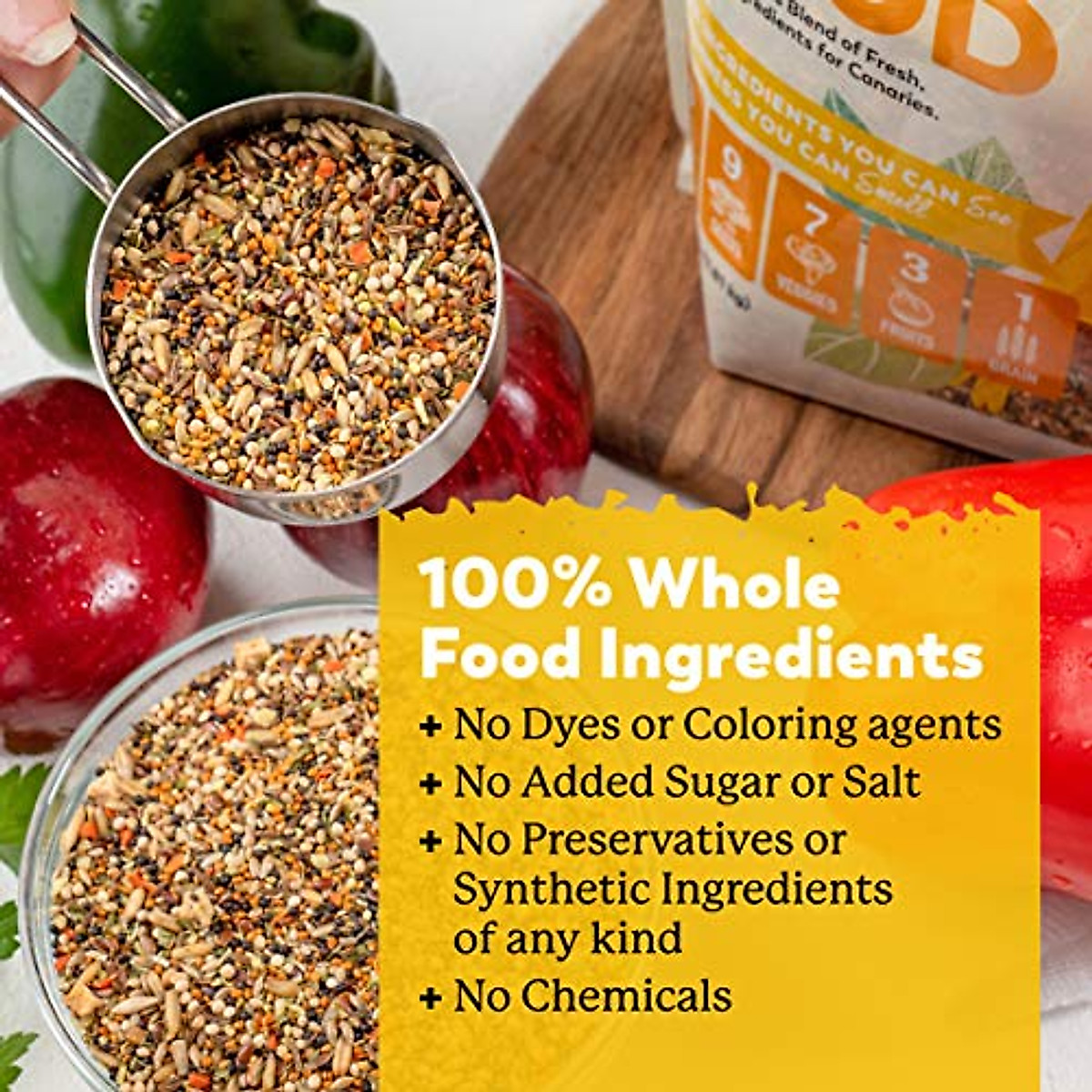 Dr. Harvey's Incredible Canary Food, Wholesome Seeds, Nuts, Fruits, and Vegetables Bird Feed for Singing Canaries, Trial Size (4 Oz)