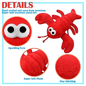 9 Pack Lobster Stuffed Animal Lobster Plush Cute Lobster Doll Toy Soft Small Stuffed Lobster Hanging Ornaments for Keys Purse Backpack School Bags, DIY Birthday Party Favors, 6.7 x 5.5 Inch