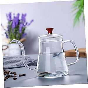 GRADENEVE Coffee Hand Pot Hand Drip Coffee Kettle Long Spout Coffee Kettle Clear Coffee Kettle Espresso Coffee Maker Goose Neck Teapot Gooseneck Kettle Stovetop Thermal Carafe Glass