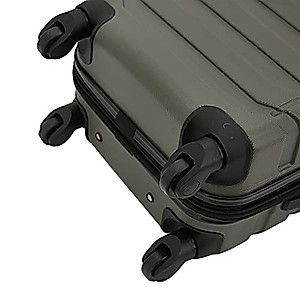 Wrangler 4 Piece Elysium Luggage and Packing Cubes Set, Olive Green