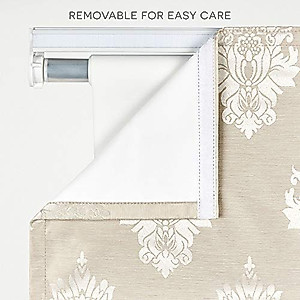 Exclusive Home Curtains Marseilles Damask 100% Blackout Roman Shade, 27"x64", Silver