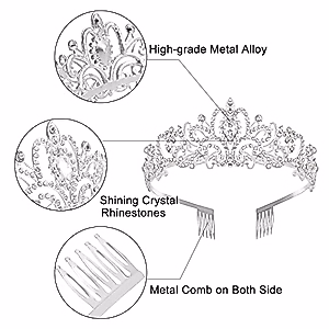 LetsCare Birthday Girl Sash and Tiara for Women Birthday Sash & Rhinestone Crown with Comb, Gift Kit for Birthday Decorations & Party Favors(Sliver)