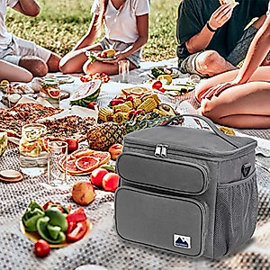 BAGBEBAG Lunch Bag for Men Women, Insulated Lunch Bag Women Man, Adult Lunch Box for Men Women, Large Lunch Bag for Office Work Picnic, Leak Resistant Cooler Bag, 24-Can,14L (Gray)