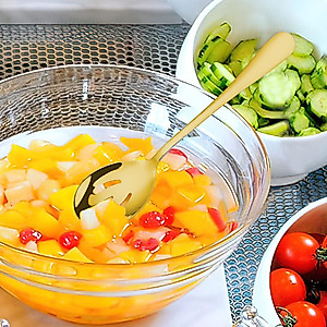 ARFUKA Salad Servers Stainless Steel Salad Serving Set Salad Spoon and Fork Set Kitchen Cooking Utensil Cutlery Gifts Gold, Set of 6