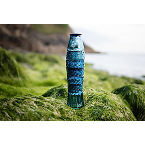 Gökotta Set of 4 | Handmade Stacking Koi Carp Fish Drinking Glasses | Natural Blue Glass Tumblers | Retro Fun Quirky Gift Present | Dinner Party Cocktail Water Juice Coffee Mugs Cups | 4PCS 250ml