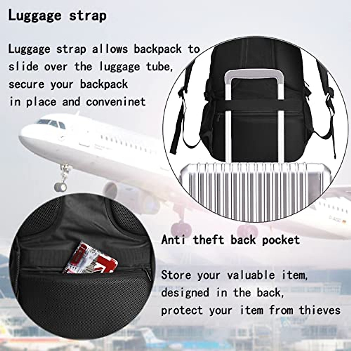 Slocenk Custom Backpack Personalized Laptop Backpack for Women Men with Name Photo Customized Travel Computer Bookbag with USB Port