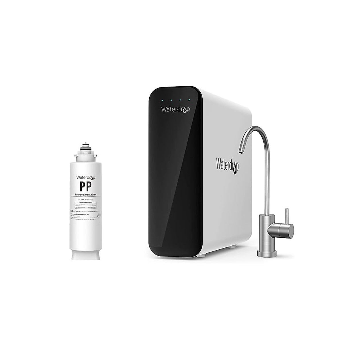 Waterdrop TSU 0.01μm Ultra-Filtration Under Sink Water Filter System and Waterdrop TSPP Under Sink Sediment Water Filter
