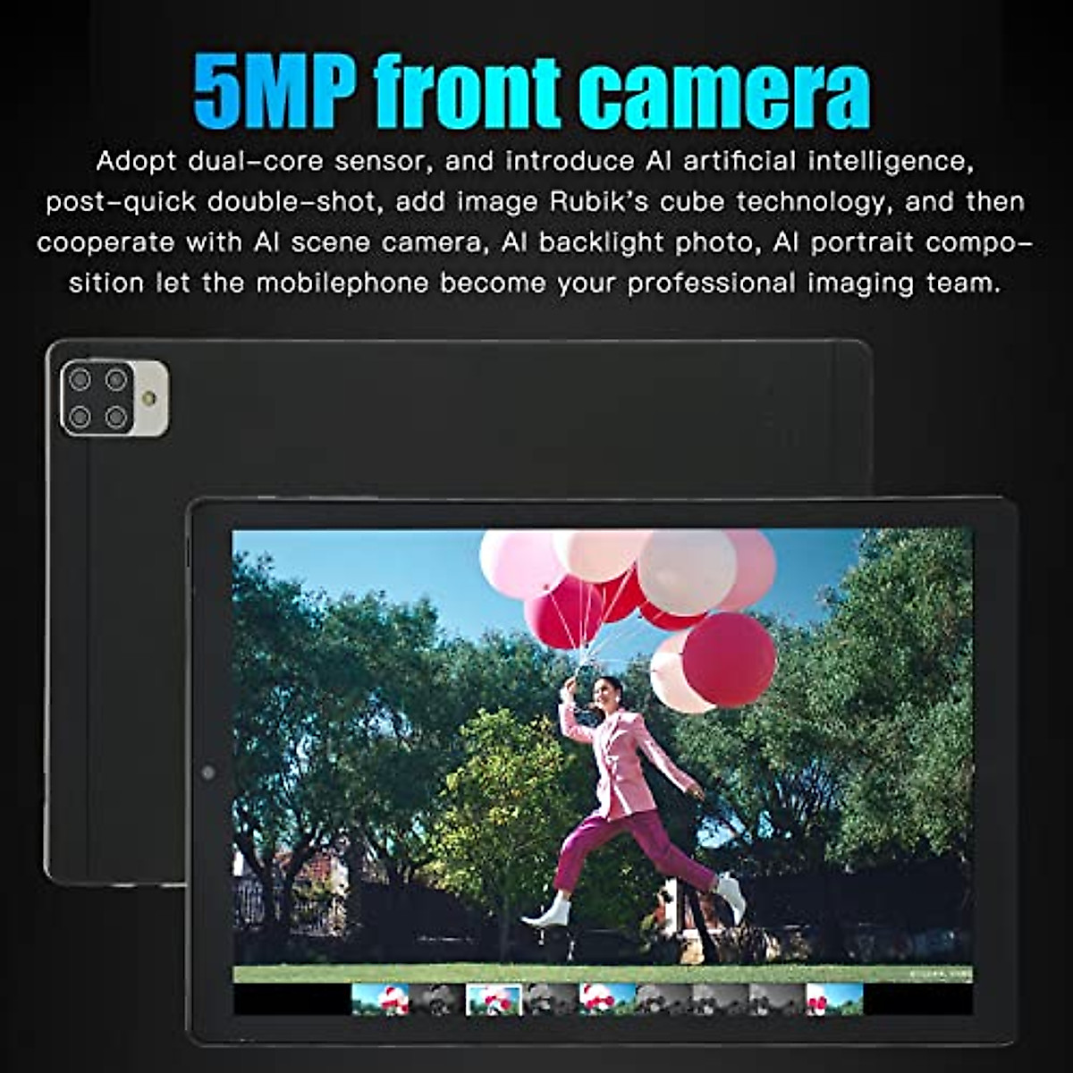 Naroote Student Tablet, 5000mAh IPS Screen Office Tablet 10 Inch for Travel (US Plug)