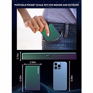 Milligram Scale 0.001 Gram Accuracy | 50g Precision Pocket Digital Scale for Reloading Powder Capsule Supplement Medicine Jewelry Gold Coins | 6 Units - g oz ct ozt DWT gn | Dazzling Green & Purple