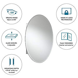 JACUZZI PD43000 PD43000 31" H x 21" W x 4-1/2" D Single Door Medicine Cabinet