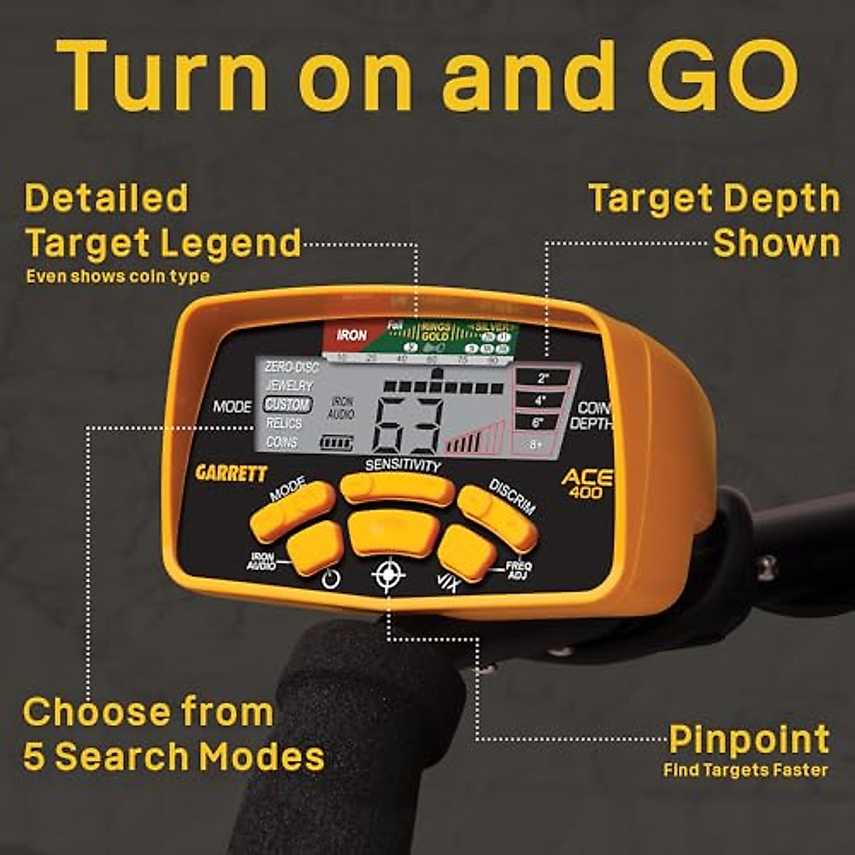 Garrett ACE 400 Metal Detector Pro-Pointer at Pinpointer & Edge Digger