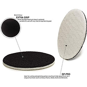 GLASS POLISH 11006 GP-PRO Felt Polishing Pad Set for Polishing Glass, Plastic, Metal, Marble | Ø 2 inch | Pack of 10 Pads