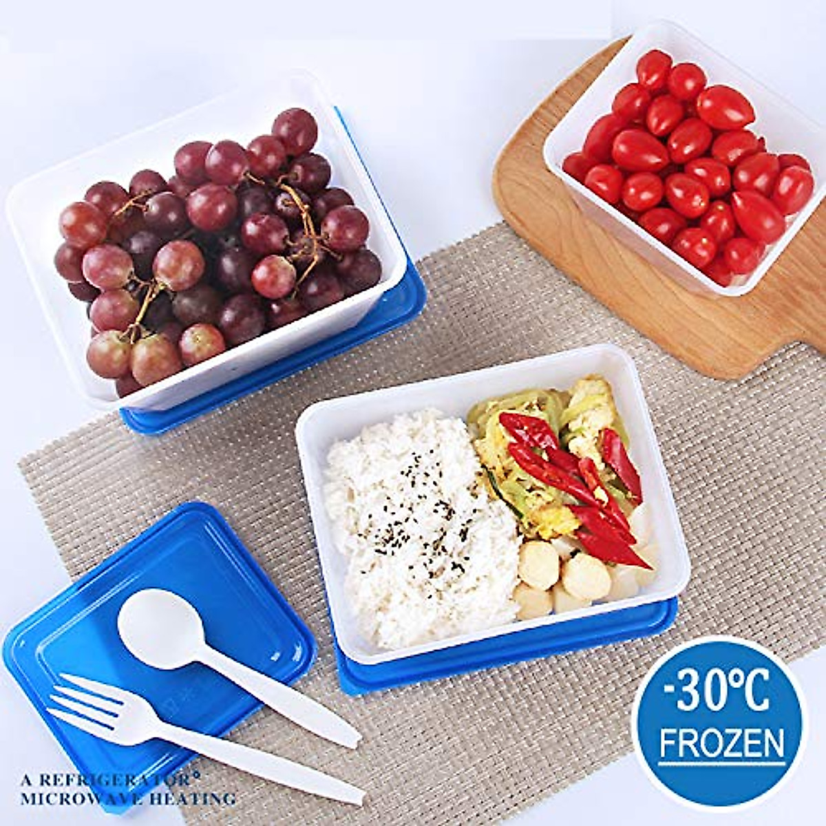 Food Storage Containers with Lids(45.6 Ounce,10 Pack) - Plastic Containers with Lids Storage, Rectangular Meal Prep Plastic Containers Freezer Containers,Kitchen Food Deli Containers