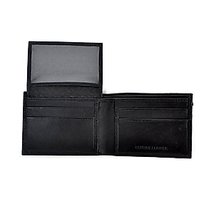 Umo Lorenzo Black Bi-Fold Leather Wallet - For Dads and Grads
