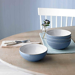Denby 381048907 Elements 4 Piece Cereal Bowl Set, Blue
