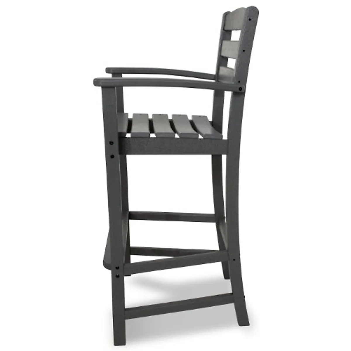 POLYWOOD TD202GY La Casa Café Bar Arm Chair, Slate Grey
