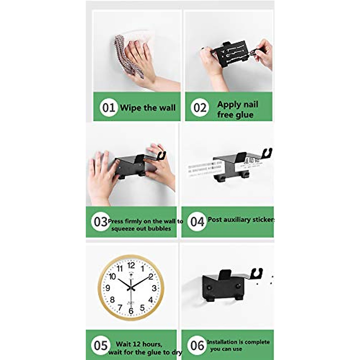 Yzger Hair Dryer Holder Hair Blow Dryer Rack Wall Mount Include Power Plug Hook Wall Punching Mounted Punching or Self-Adhesive Two Ways to Use and Fit for Most Hair Dryers (Gold)