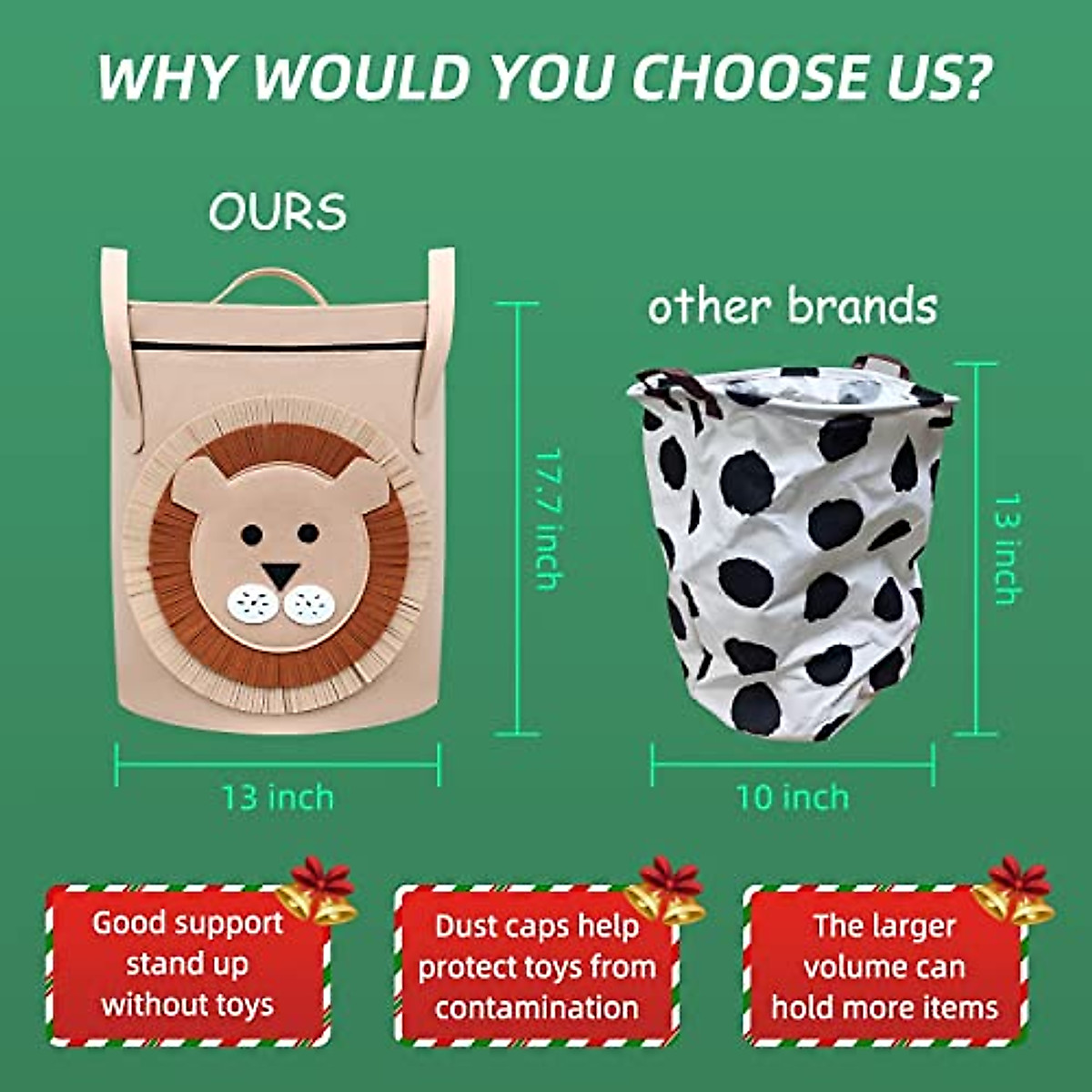 Toy Storage Basket with Play Mat, Portable Cartoon Children Toy Organizer Chest Storage bag with Anti Dust Lid for Small Bricks & Blocks, Quick Cleanup Container for Kids, Nursery, Playroom, Outdoor