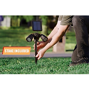 Bell+Howell Bionic Spotlight Duo Deluxe Solar Lights: Effortless Outdoor Illumination, Motion Sensor, Super Bright LEDs, Waterproof Landscape Lights for Patio, Yard, Garden- No Batteries Required!