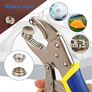YZS Snap Button Kit Tool【Upgraded 3 Dies】- Heavy Duty Snap Fastener Tool, Includes 10Sets 15mm Metal Snap Buttons, Snap Tool for Replacing or Repairing Snaps on Boat Cover, Canvas, Leather, Fabric