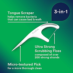 DenTek Triple Clean Advanced Clean Floss Picks, No Break & No Shred Floss, 150 Count
