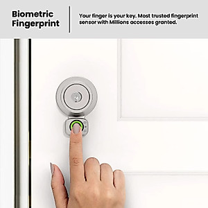 Lockly Access Touch, 3D Biometric Fingerprint Sensor, Retrofit Smart Lock, Turn Any Deadbolt Into a Smart Lock (Satin Nickel)