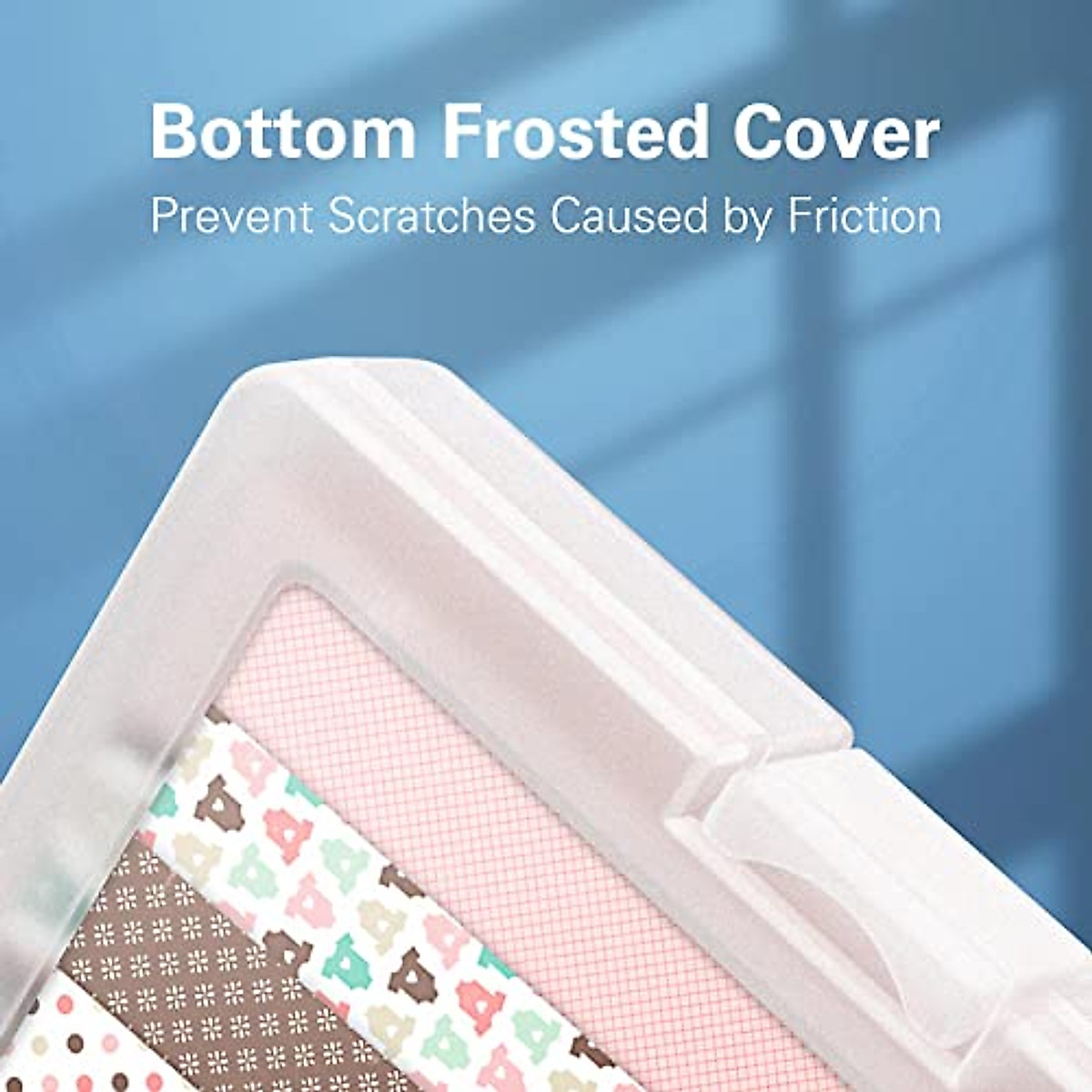 iBune 6 Pack 12x12 Paper Storage Box, Scrapbook Storage Box for 12" x 12" Paper, Portable Slim Project Case Plastic Craft Paper Storage Box, Size 12.4 x 12.8 x 1.1 in