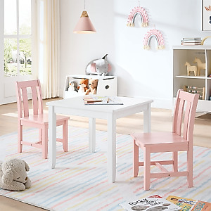 MUSEHOMEINC Kids Table for Toddlers, Children Wooden Table for Playing or Activity, Activity Table for Children/Kids Wooden Table/Preschool Furniture/Gift for Boys Girls. (1, White, Table)