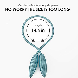 2 Pack Curtain Tiebacks, 2019 New Convenient Drape Tieback, Decorative Rope Holdback Holder for Home Office Decoration (Blue Ashes)