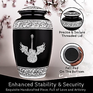 Displayex India Hand Engraved Guitar Urns for Human Ashes Adult Male Female - Urns for Men Women Human Ashes, Cremation Urn Human Ashes, Dog Cat Pet Memorial Urn, Keepsake Box