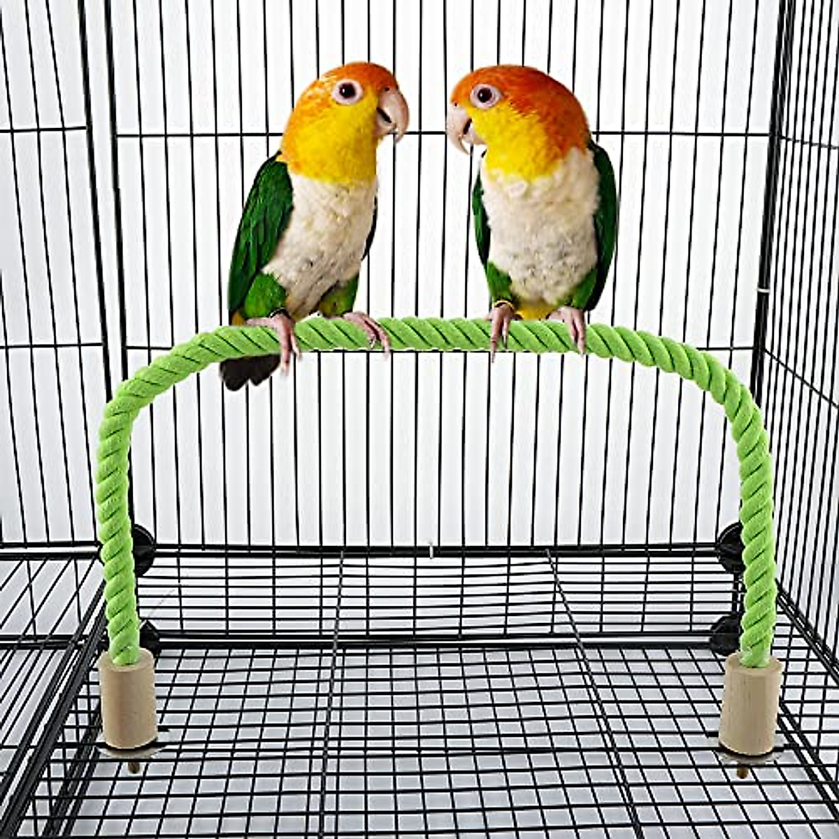 2 Pcs Bird Hemp Rope Perch Swing, Parrot Standing Stick Comfy Perches Birds Climbing Bendable Standing Stick (31.5" and 21.6")