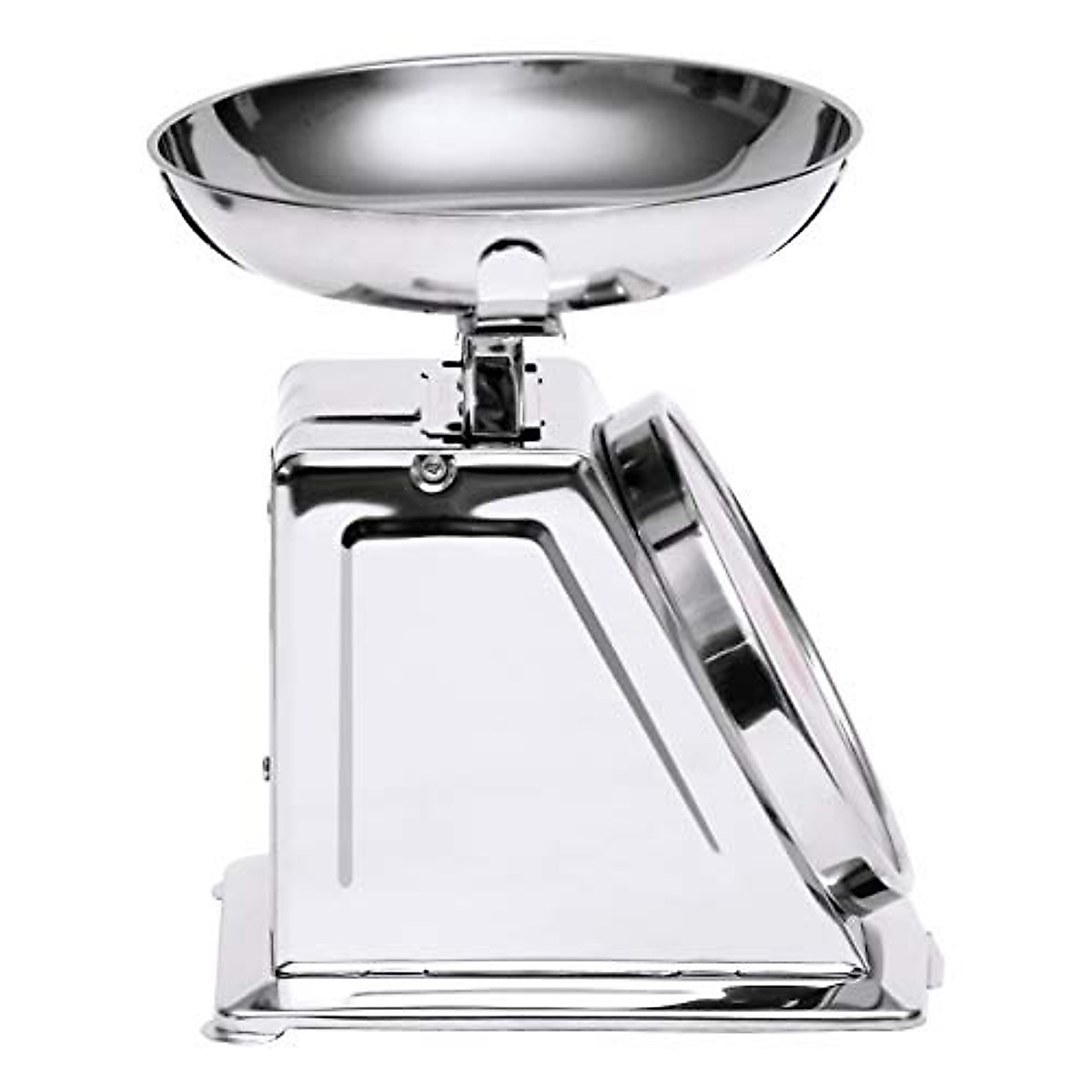 Escali DS115B Mercado Retro Classic Mechanical Dial Stainless Steel Scale, Removeable Bowl, Tare Functionality, 11lb Capacity, Stainless