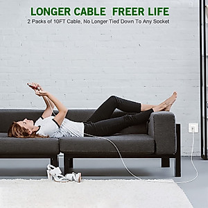 iPad Charger, [MFI Certified] 2Pack Long 10FT Lightning Cord Charger Fast iPad Charging Foldable Portable Plug USB Wall Charger Block for iPad 9th 8th Generation,iPad Mini 5, 4, Air,Pro,iPhone,Airpods