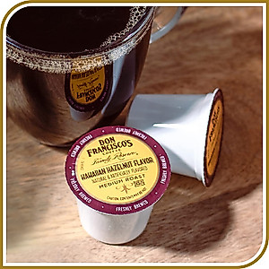 Don Francisco's Hawaiian Hazelnut Medium Roast Coffee - 100 K-Cup Compatible Single-Serve Pods, 100% Arabica, Recyclable through TerraCycle, Rich Nutty Flavor with Coconut Hints