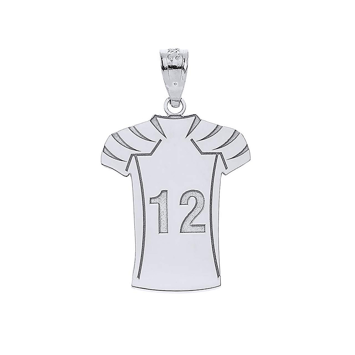 Sports Charms Sterling Silver Customized Football Jersey Pendant with Your Name and Number
