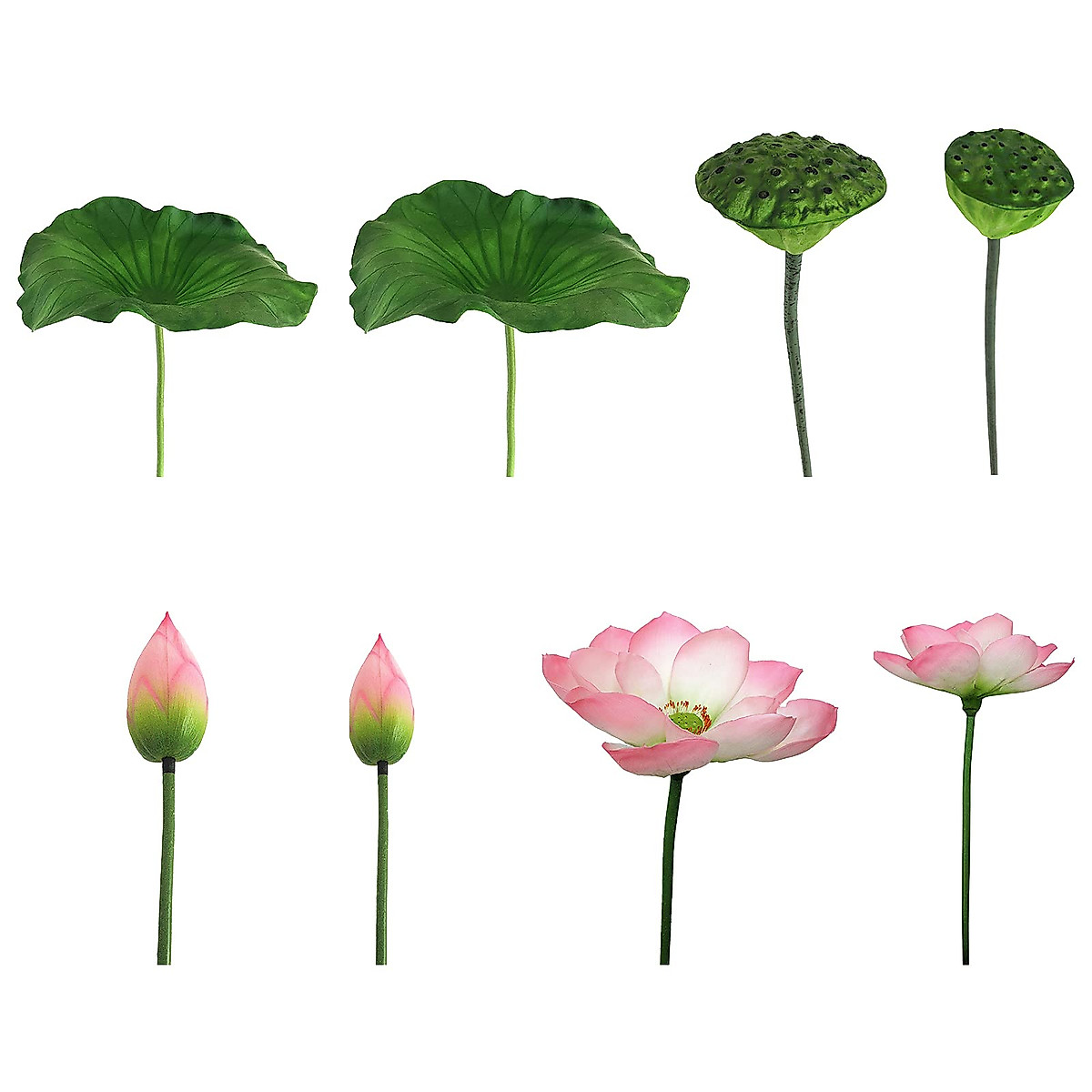 BHSHUXI 8 pcs Lotus Decorative Simulated Artificial Lotus Flower Artificial Floating Lotus Flower Foam Pond Decoration Plants Artificial Lotus Bud Bouquet Bunch for Garden Pool Fish Tank Decor