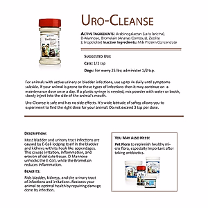 Vitality Science URO-Cleanse for Dogs | Aid for Urinary Tract, Bladder, Kidney Health | D-Mannose, Arabinogalactan, Zeolite | Prevents and Eliminates UTI, Bladder Issues | Dog Incontinence Supplement