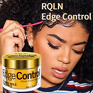 RQLN Edge Control For Black Hair, Water Based Pomade, Hair Gel For Women Strong Hold, 100ml (3.38 US fl.oz) Pineapple Edge Stay Gel